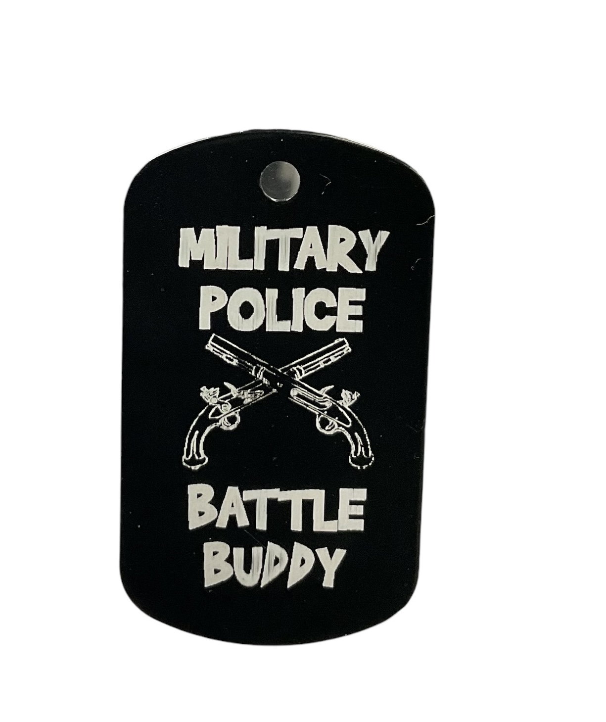 Military Tag Black on Chain W/Laser Engraving MP Battle Buddy ...