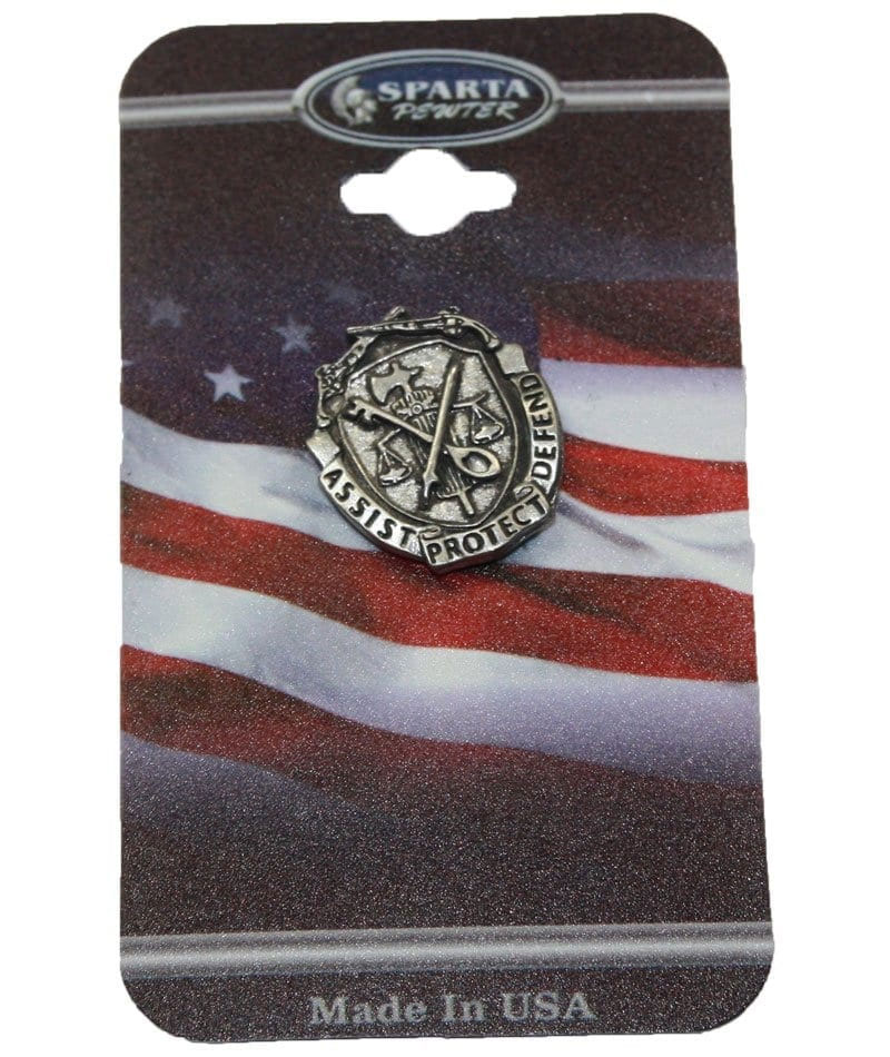 Pewter Regimental Crest Lapel Pin - Military Police Regimental Association